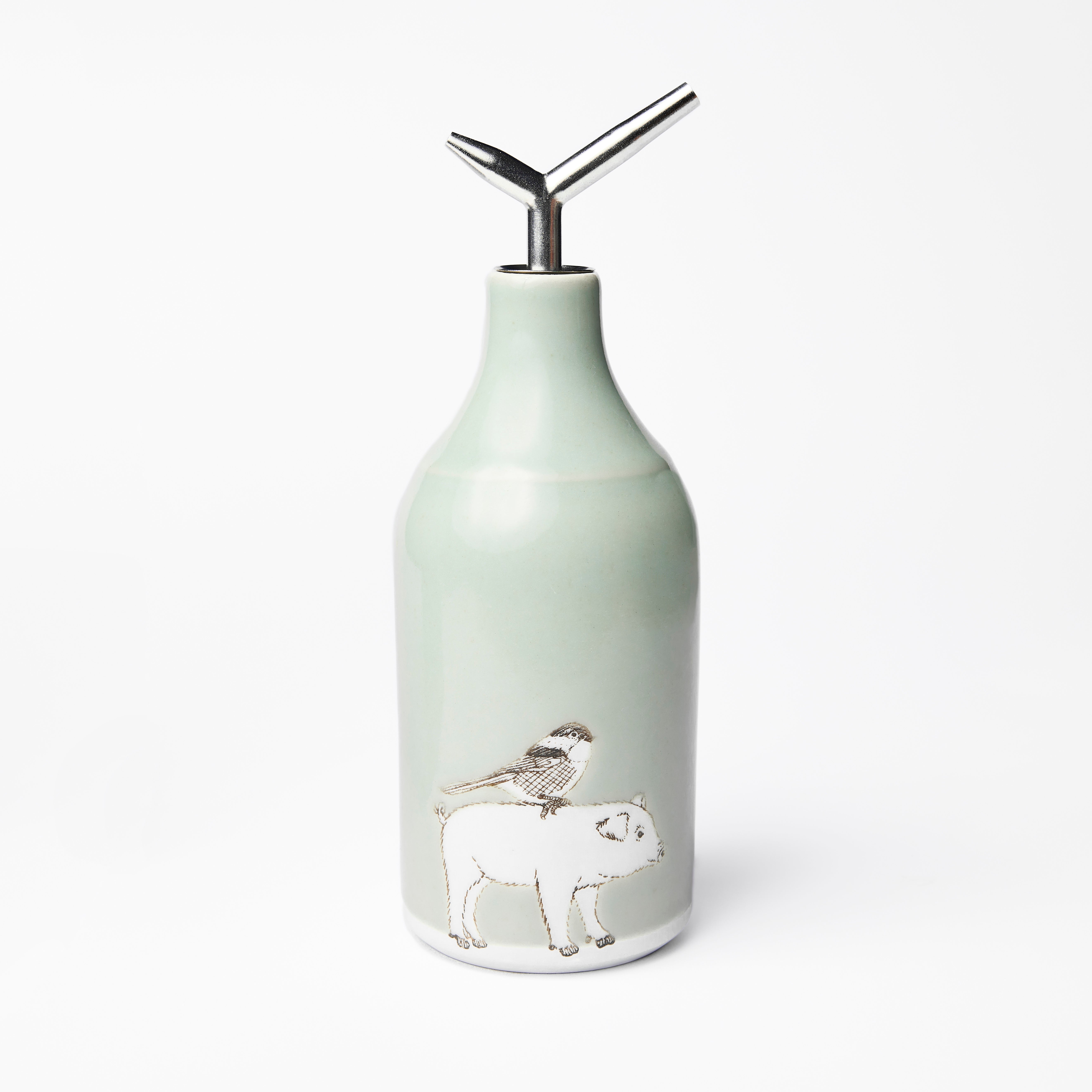 SKT Ceramics Handmade Porcelain Oil or Soap Bottle Silkscreened with the Original SKT Music Hall ...